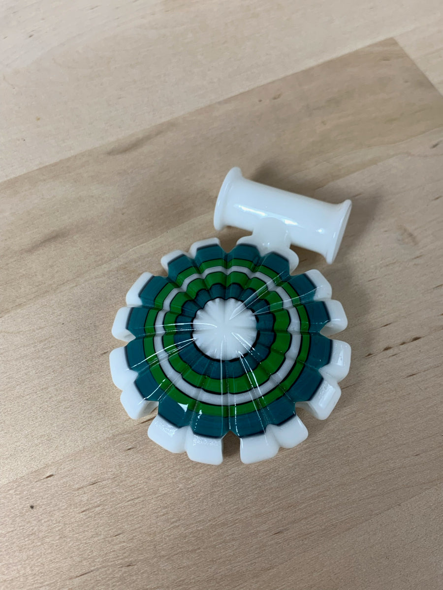 PA Jay Carved Mandala Pendant - White – Primal Glass